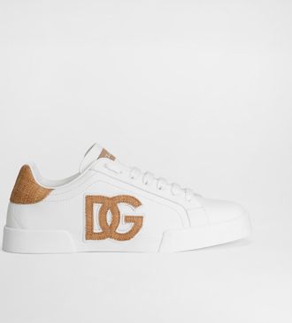 Dolce & Gabbana Portofino Light Strobel Sneakers In Nappa Calfskin - Mann Sneakers White 43.5