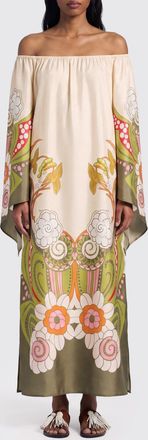 La DoubleJ Lange Goddess Seidentunika mit Ethno-Print von