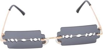 IFUNDOM Lunettes de Soleil Creuses en M&eacute;tal C1 Gris Accessoire Photo Amusant pour F&ecirc;te et Costume Unisexe Lunettes de Soleil D&eacute;coratives pour Carnaval et Soir