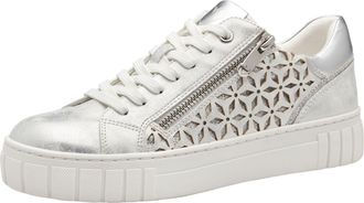 Marco Tozzi Damen Sneaker flach mit Rei&szlig;verschluss Vegan, Silber (Lt. Grey Comb), 41 EU