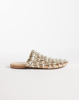 Bronx Ann-aya - Mules plates tress&eacute;es - Or rose-Dor&eacute;