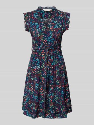 Apricot Minikleid aus reiner Viskose mit floralem Allover-Print