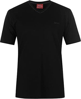 Slazenger T-shirt - Manches Courtes - Homme, Noir - Noir, X-Large