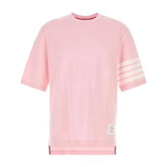 Thom Browne Homme, Tops, Rose, Taille: L T-shirt en Coton Rose pour Femmes