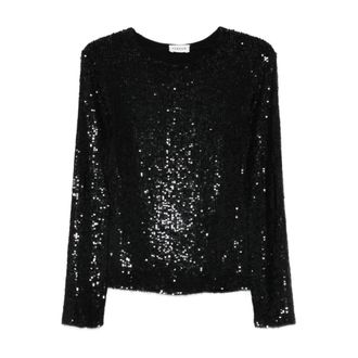 P.A.R.O.S.H. Schwarzes Top mit Gcollo-Detail - - Blouses & Shirts - Damen - Schwarzk - M