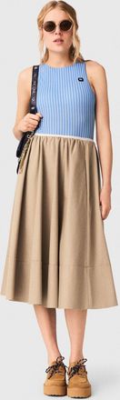 Maje Halblanger Baumwollrock - Beige - Maje