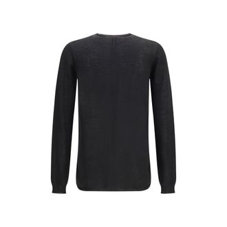 Rick Owens Mens Black Wool Oves Aries Sweatshirt Clothing