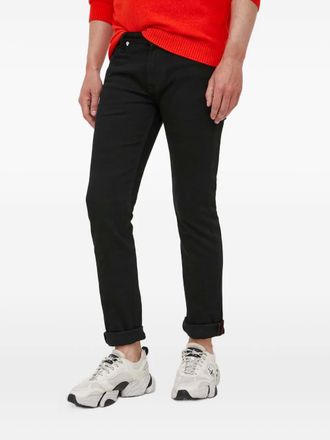 Guess Co jean &agrave; plaque logo - Noir