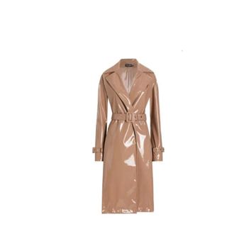 Dolce & Gabbana Femme, Manteaux, Brun, Taille: 38 FR Trench-coat marron ceintur&eacute;