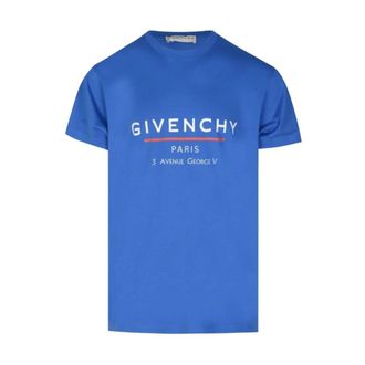 Givenchy Logo Print Oversize T-shirt - - Tops - Herren - Blau - XS