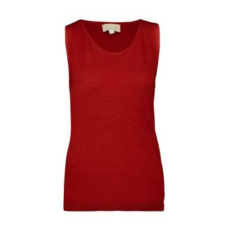 120% Lino Woll-Top ohne &Auml;rmel - - Knitwear - Damen - Rot - L