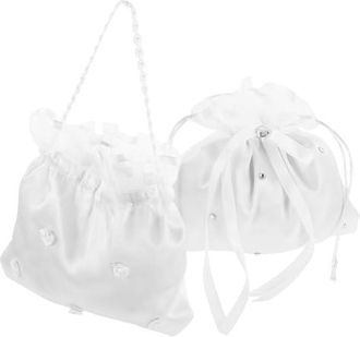 IFUNDOM Lot de 2 Paquet Cabas de Mari&eacute;e Fleuris Jour du Mariage Pochettes &Eacute;l&eacute;gantes de Soir&eacute;e en Tissu Raffin&eacute; Paquet &agrave; Main de Demoiselle dHonneur pour C&eacute;r&eacute;m