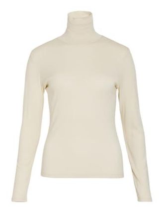 Vila Vila Roll Neck Top/R Vijolini Haut &agrave; col roul&eacute; L/S, Bouleau, M Femmes