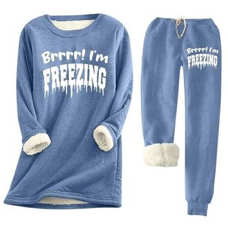 Generic sous Vêtements Thermiques Femme sous Vetement Thermique Femme Ensemble Pantalon Rose Pantalon Blanc Ensemble Hiver Haut Rose Beige Vêtements Automne H