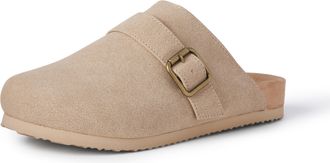 Amazon Essentials Damen Komfort Clogs, Kunstfell Taupe Optik Wildleder, 37.5 EU