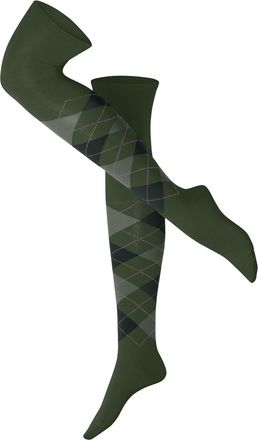 Burlington Damen Overknee-Socken Marylebone W Ok Wolle lang gemustert 1 Paar, Grün Asparagus 7045, 36-41