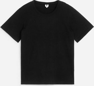Arket T-Shirt Aus Baumwolle -Schwarz