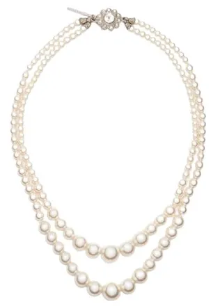 Alessandra Rich Double String Faux Pearl Necklace