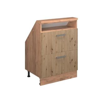 Vicco Meuble de Rangement sous Pente Rion, Ch&ecirc;ne Artisan/Ch&ecirc;ne dor&eacute;, avec 2 tiroirs