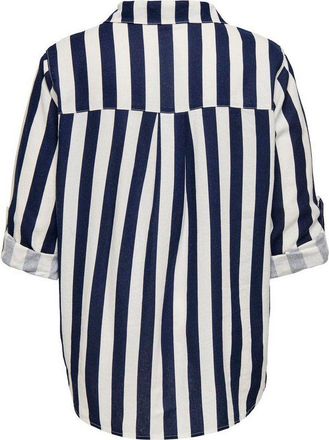 Only Carmakoma Longbluse CARGOA 3/4 STRAP LINEN BL SHIRT CC PNT mit Leinen