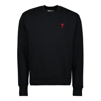 Ami Femme, Sweatshirts et sweats &agrave; capuche, Noir, Taille: 38 FR SweaT-shirt en Molleton de Coton Noir