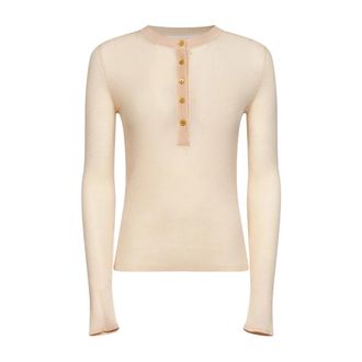 Chlo&eacute; Geripptes Henley-Shirt - - Tops - Damen - Orange - S