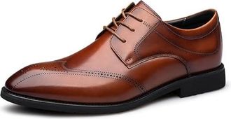 Generic Chaussures habillées for Hommes à Lacets, Bout Rond, Bout Golf, Chaussures Derby en Cuir, antidérapantes, Talon Bloc, Semelle en Caoutchouc, Tige Bass
