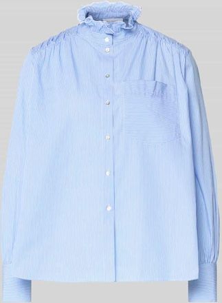 Rich & Royal Regular Fit Bluse aus reiner Baumwolle mit Stehkragen