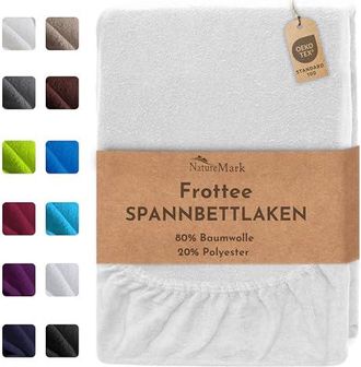 NatureMark Drap-housse en tissu &eacute;ponge, wei&szlig;, 70x140 cm Kinder
