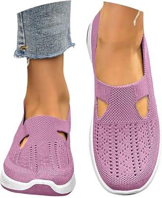 Generic Chaussures de marche confortables pour femme, baskets orthop&eacute;diques tiss&eacute;es l&eacute;g&egrave;res et respirantes avec semelle souple, soutien de la vo&ucirc;te plantaire 