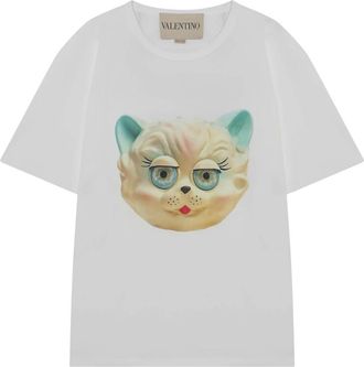 Valentino Garavani Homme, Tops, Beige, Taille: M T-shirt Le Chat de la Maison