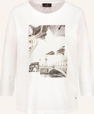 Monari Monari Shirt Mit 3/4-Arm Und Schmucksteinen weiss