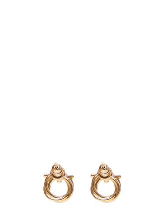 Ferragamo Womens Earrings Gancini Evo Gold Brass