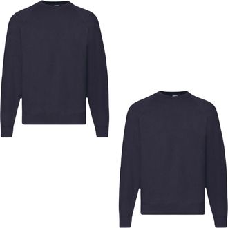 Fruit Of The Loom 2er Herren Sweatshirt Classic Raglan Sweat Shirt Verschiedene Farbsets & HLKauf-Block (DE/NL/SE/PL, Alphanumerisch, XXL, Regular, Regular, 2X Deep Nav