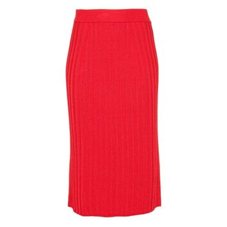 Joseph Femme, Jupes, Rouge, Taille: 36 FR Jupe rouge en maille côtelée satinée