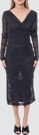 Dolce & Gabbana Gerafftes Midi-Etuikleid von mit Polka-Dots