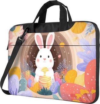 Generic Sac pour ordinateur portable de 15,6, motif oeufs de P&acirc;ques avec bandouli&egrave;re, housse de protection antichoc pour homme et femme, multicolore, 15.6 inc