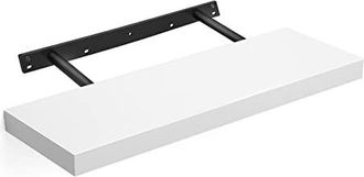 Vasagle Wandregal, Wandboard für Bücher, Bilder, Deko, Schweberegal, 60 x 20 x 3,8 cm, Büroregal, MDF, für Wohnzimmer, Küche, Flur, Schlafzimmer, Badezimmer, 