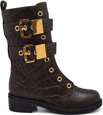 Giuseppe Zanotti Giuseppe Zanotti Stiefel - Textured Crocodile Pattern Leather Boots - Gr. 35 (EU) - in Schwarz - f&uuml;r Damen
