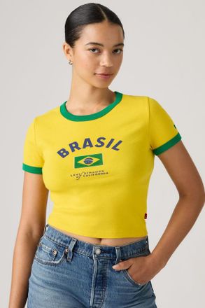 Levi's T Shirt Ringer Levis Brasil Femme - Femme - Jaune / X Brasil - XL