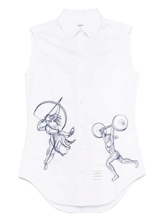 Thom Browne chemise à broderies - Blanc