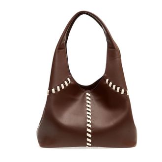 Themoir&egrave; Femme, Sacs, Brun, Taille: ONE Size Sac de magasinage Ninfa marron coutures