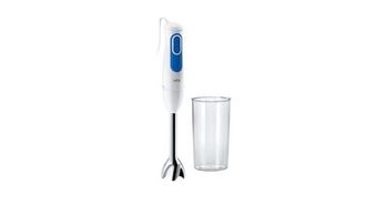 Braun Braun Stabmixer MQ 3000 Smoothie+ - MultiQuick 3 Pürierstab mit Edelstahl Mixfuß, 700 Watt, inkl 600 ml Mixbecher, weiß/blau
