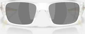 Oakley Masseter - Limitless Collection - Lunettes de soleil rectangulaires &agrave; verres r&eacute;fl&eacute;chissants polaris&eacute;s noirs - Transparent