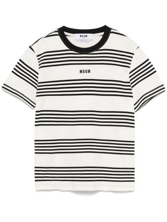 Msgm t-shirt à rayures - Blanc