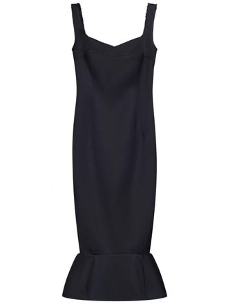 Marni robe mi-longue &agrave; ourlet volant&eacute; - Noir