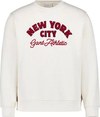 GANT Herren Pullover beige Baumwolle Logo und Motiv