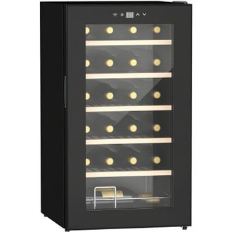 HOMCOM Weink&uuml;hlschrank, 65 L Getr&auml;nkek&uuml;hlschrank f&uuml;r 24 Flaschen, Flaschenk&uuml;hlschrank, Weinklimaschrank mit Innenbeleuchtung, 5-20&deg;C, Touch, Schwarz