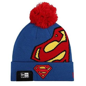 New Era Bonnet à pompon, pour lhiver, en tricot, unisexe, Superman Z6, taille unique