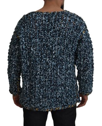Dolce & Gabbana Mens Blue Button Cardigan Fatto A Mano Sweater Elastane Clothing